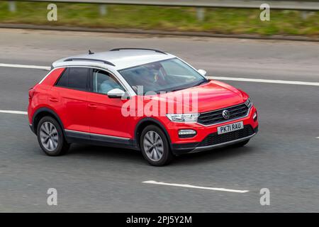 VW T-Roc SUV car, side view isolated on white background Stock Photo ...
