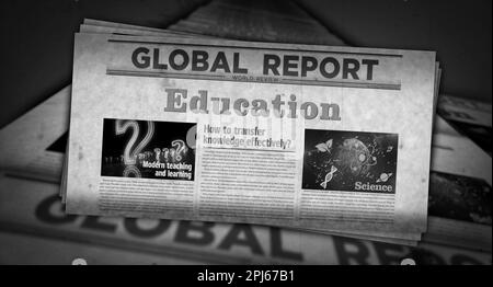 Education knowledge school teach and learn daily newspaper on table ...