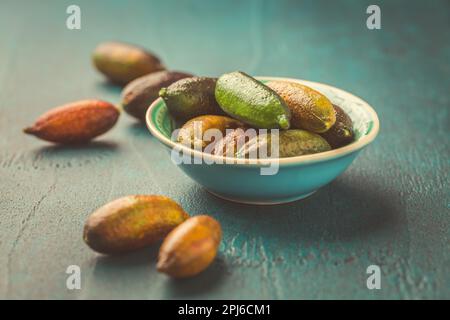 Australian finger lime or caviar lime, edible fruits used in gourmet ...