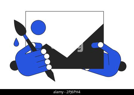 Creating AI-generated image line concept vector spot illustration Stock ...