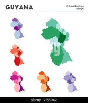 Guyana map. Borders of Guyana for your infographic. Vector country shape. Vector illustration ...