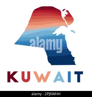 Kuwait MAP in Blue, Country Border, Kuwait Map, Border line of Kuwait ...