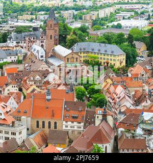 Beautiful panorama of the old town of Mannheim, Germany. View from ...