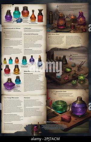 illustrations for a book about potions and spells Stock Photo - Alamy