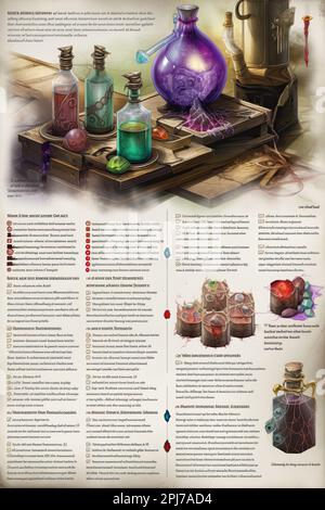 illustrations for a book about potions and spells Stock Photo - Alamy
