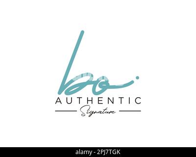 B, O, BO Initial letter handwritten and signature vector image template ...