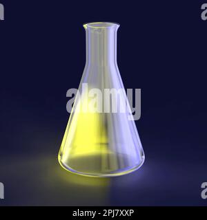 Chemical glassware conical flask, 3d rendering. Digital drawing Stock ...