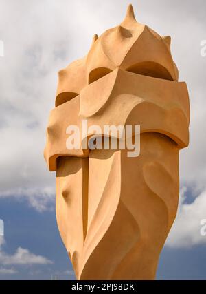 Chimneys in the shapes of soldiers / warriors on the rooftop of Casa ...