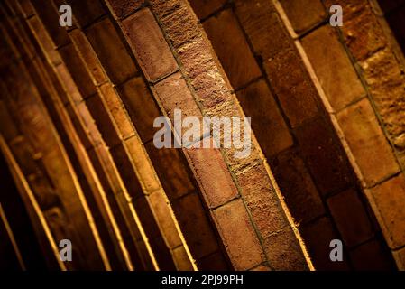Details of catenary or parabolic arches in the attic of Casa Milà (la ...