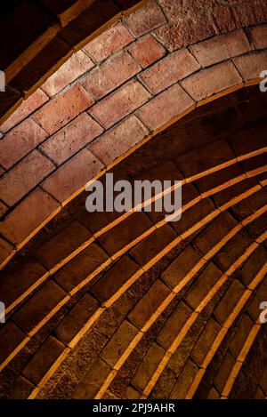 Details of catenary or parabolic arches in the attic of Casa Milà (la ...