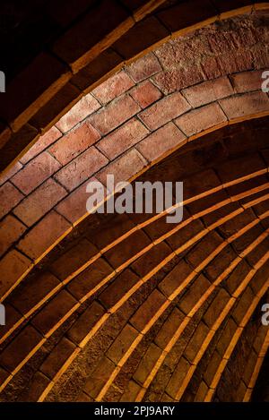 Details of catenary or parabolic arches in the attic of Casa Milà (la ...