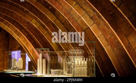 Details of catenary or parabolic arches in the attic of Casa Milà (la ...