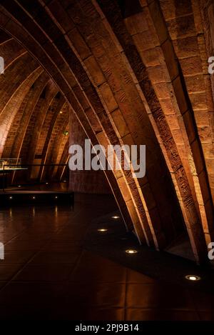 Details of catenary or parabolic arches in the attic of Casa Milà (la ...