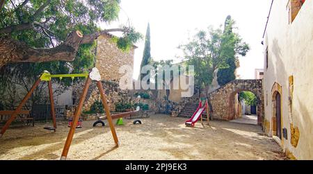 Children's playground in a garden in Altafulla, Catalonia, Spain ...