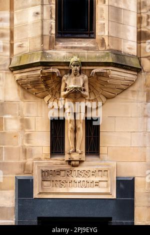 Details of the art-deco Russell Institute, Paisley Stock Photo - Alamy