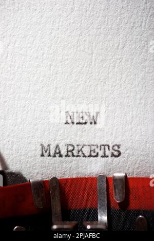 Word writing text New Markets. Business concept for Different ...