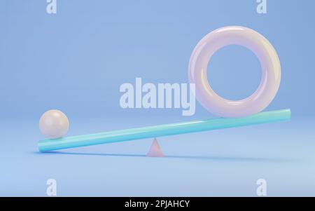 Concept of imbalance, unbalance swing 3D rendered illustration ...