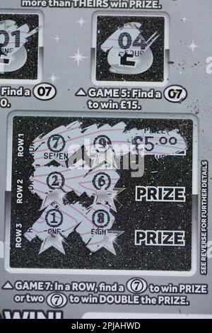 Winning scratchcard national lottery ticket. £1 win. Winning scratch ...