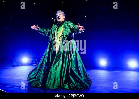 Tomotaka Okamoto singing during the Exhibition Gala, at the ISU World ...