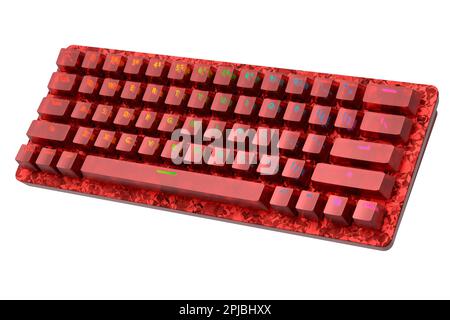 Realistic computer keyboard with seamless wavy pattern isolated on ...