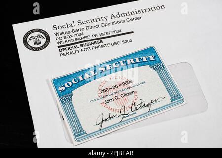 Lake Elsinore, CA, USA - April 1, 2023: Corner of Social Security ...