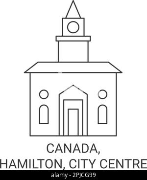 Canada, Hamilton, City Centre travel landmark vector illustration Stock ...
