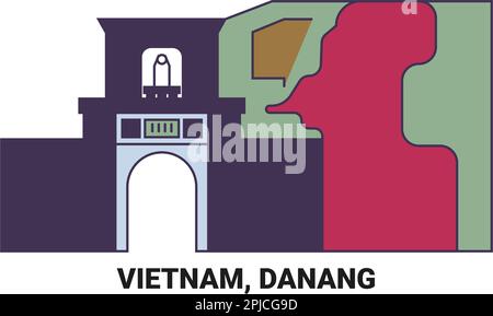 Vietnam, Danang, M, Sn travel landmark vector illustration Stock Vector ...