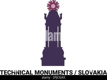 Slovakia, Technical Monuments travel landmark vector illustration Stock ...