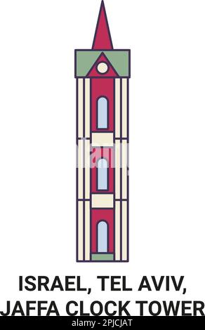 Israel, Tel Aviv, Jaffa Clock Tower travel landmark vector illustration ...