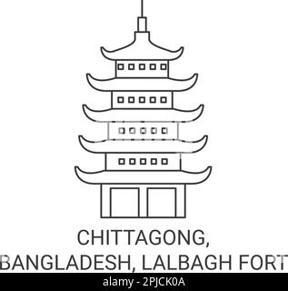Bangladesh, Chittagong, Lalbagh Fort travel landmark vector ...