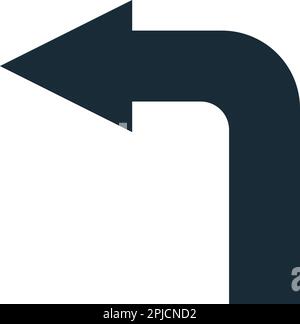 turn left icon black vector illustration Stock Vector Image & Art - Alamy