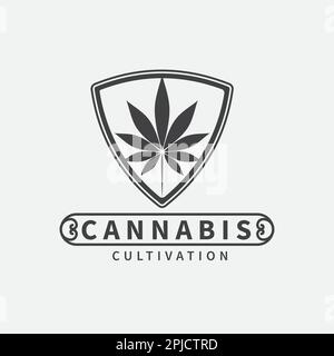 Vintage Cannabis Marijuana Hemp triangle Stamp Label logo design Stock ...