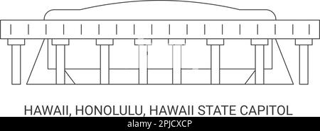 Oahu, Hawaii, United States, political map, with capital Honolulu Stock ...