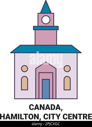 Canada, Hamilton, City Centre travel landmark vector illustration Stock ...