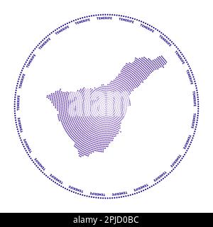 Tenerife logo. Sign with the map of island and colored stripes, vector ...