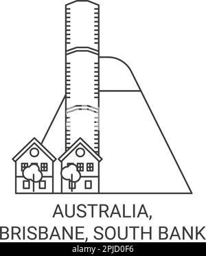 Australia, Brisbane, South Bank travel landmark vector illustration ...