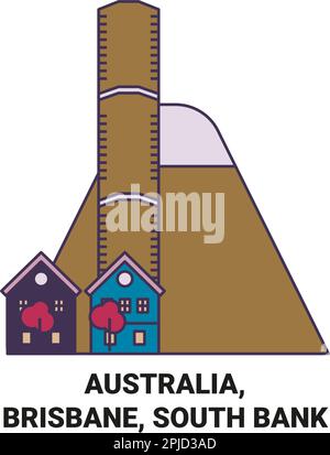 Australia, Brisbane, South Bank travel landmark vector illustration ...