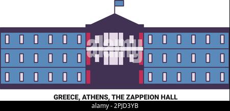 Greece, Athens, The Zappeion Hall travel landmark vector illustration ...