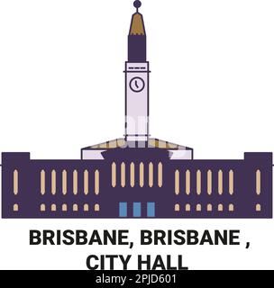 Australia, Brisbane, Brisbane , City Hall travel landmark vector ...