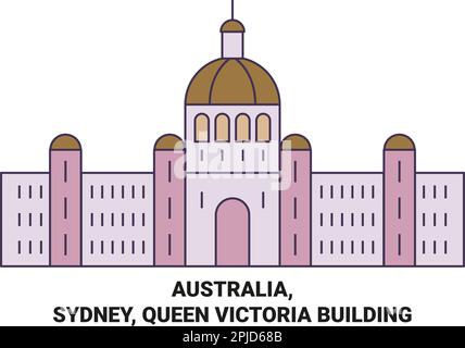 Australia, Sydney, Queen Victoria Building travel landmark vector ...