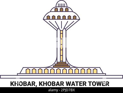 Saudi Arabia, Khobar, Khobar Water Tower, travel landmark vector ...