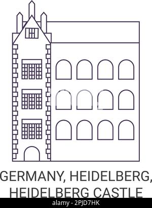 Germany, Heidelberg, Heidelberg Castle travel landmark vector ...