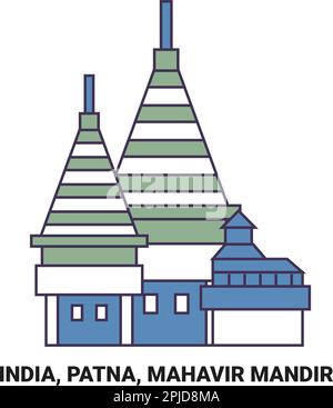 India, Patna, Mahavir Mandir travel landmark vector illustration Stock ...