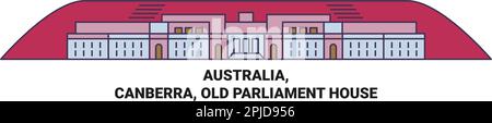 Australia, Canberra, Old Parliament House travel landmark vector illustration Stock Vector Image ...