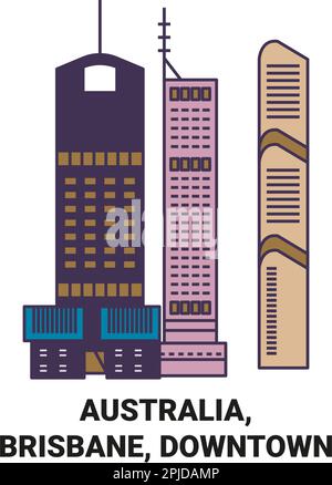 Australia, Brisbane, South Bank travel landmark vector illustration ...