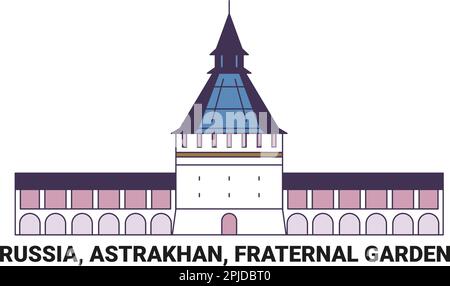 Russia, Astrakhan, Fraternal Garden, travel landmark vector ...