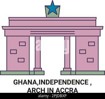 Ghana,Independence , Arch In Accra travel landmark vector illustration ...