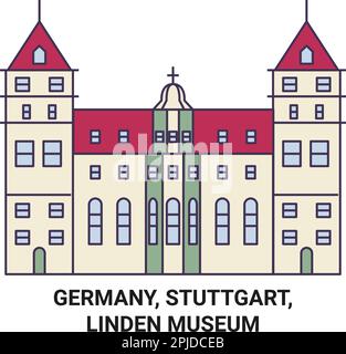 Germany, Stuttgart, Linden Museum travel landmark vector illustration Stock Vector Image & Art ...