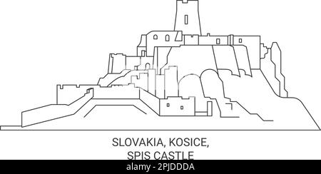 Slovakia, Kosice, Spis Castle travel landmark vector illustration Stock ...
