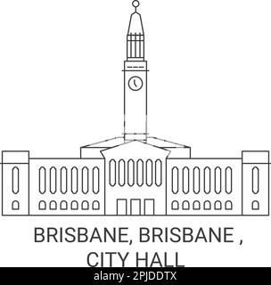 Australia, Brisbane, Brisbane , City Hall travel landmark vector ...